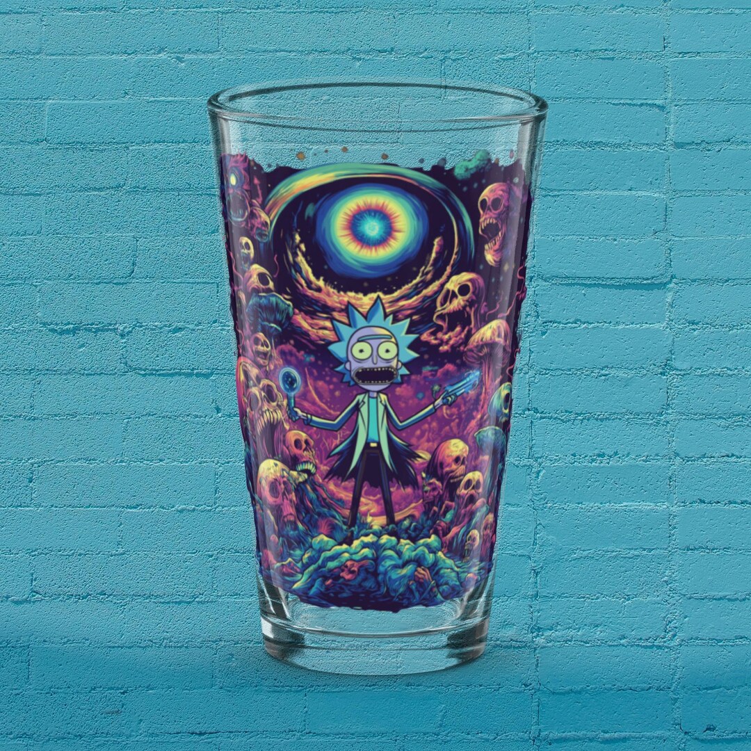 Rick & Morty | Glass Cup | Apocalypse Rick | Ric and Morty Cup - Etsy