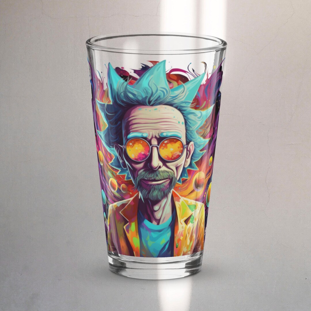 Cool Rick Glass Cup | Rick and Morty | Glass Cup - Etsy