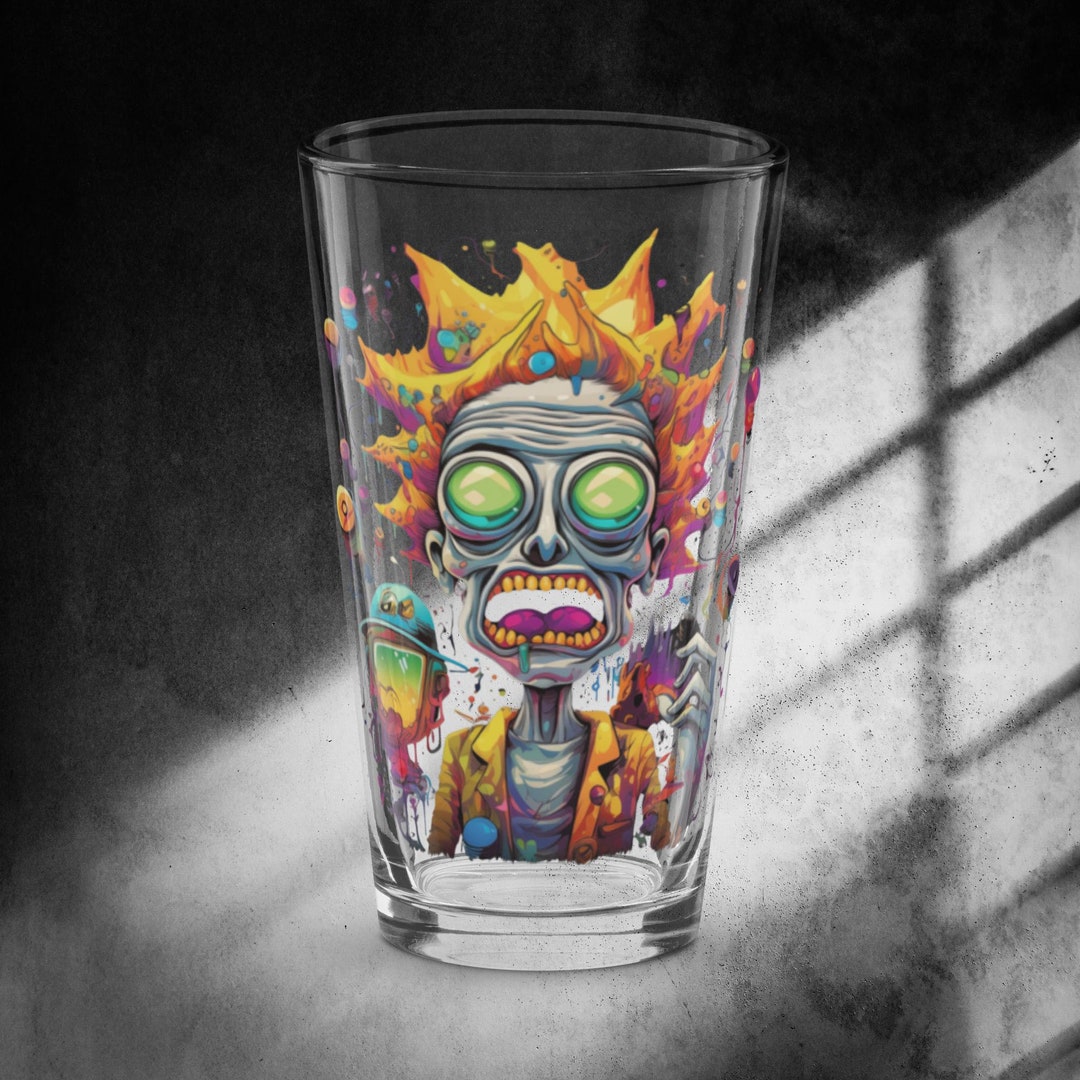 Zombie Rick Glass Cup | Rick and Morty | Glass Cup | Zombie Rick | Rick ...