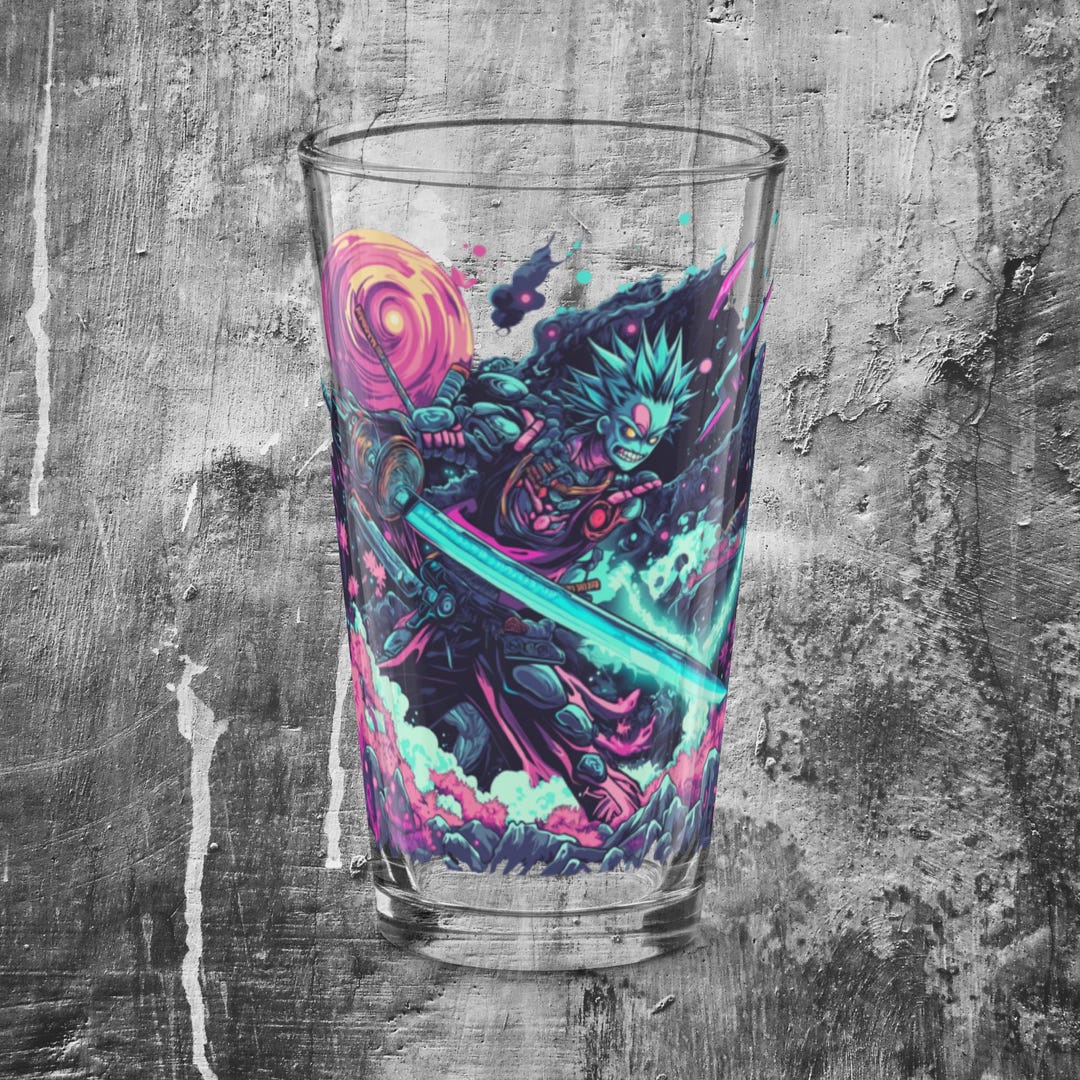 Cyber Samurai Rick | Rick and Morty Cup | Glass Cup - Etsy