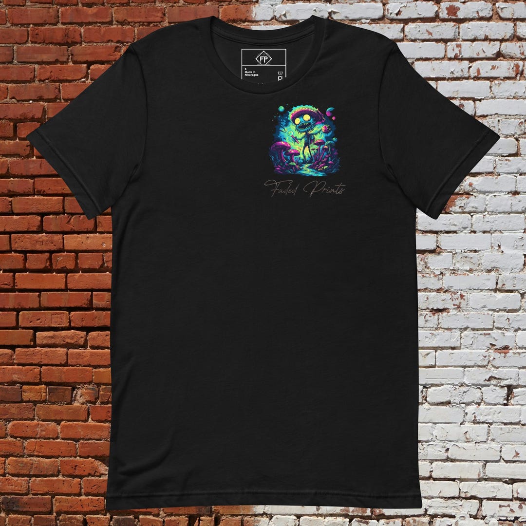 Mushroom Man Faded Prints Faded Logo Shirts Unique Design Creative ...