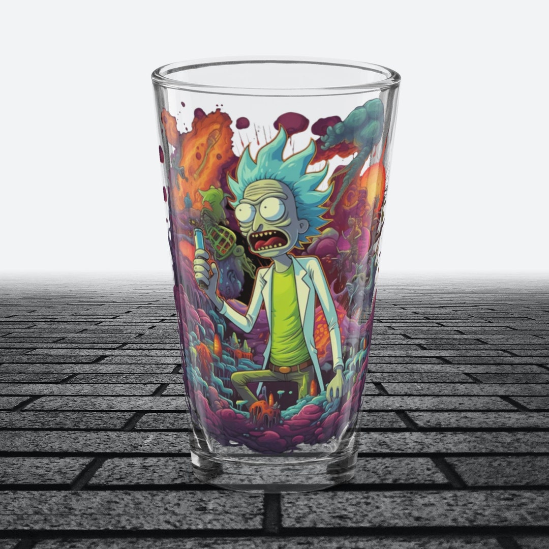 Rick Glass Cup | Rick and Morty Cup | Glass Cups - Etsy