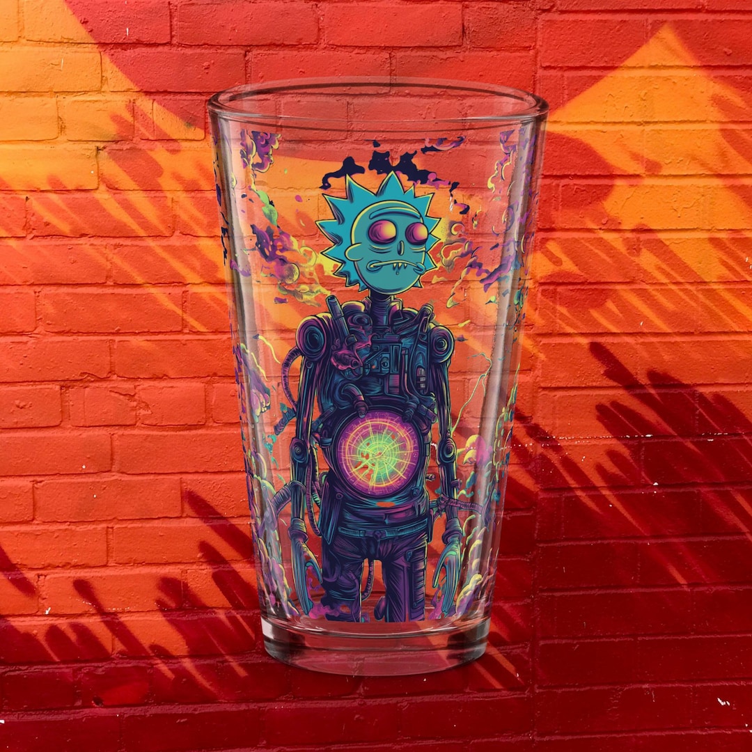 Mech Rick | Rick and Morty Cup | Glass Cups - Etsy