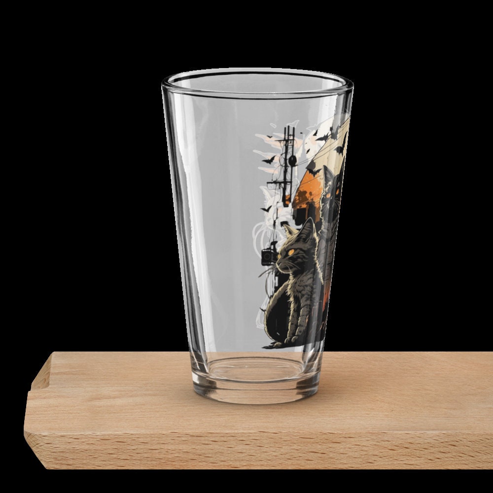 4 Cat Man of the Apocalypse Glass Cup Cat Cup Cool Cat Cups Cat Art ...