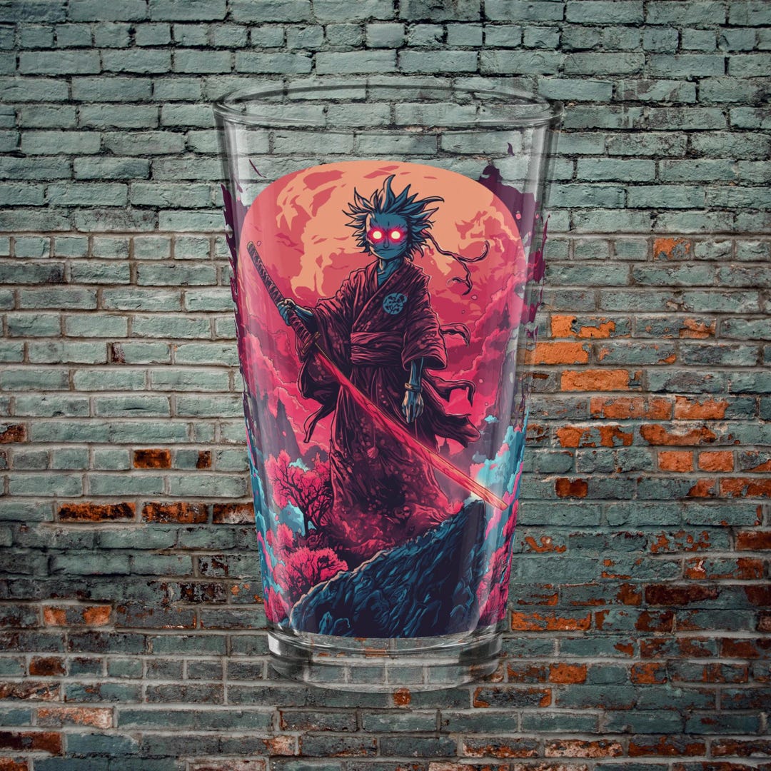 Evil Samurai Rick | Rick and Morty Cup | Glass Cups - Etsy