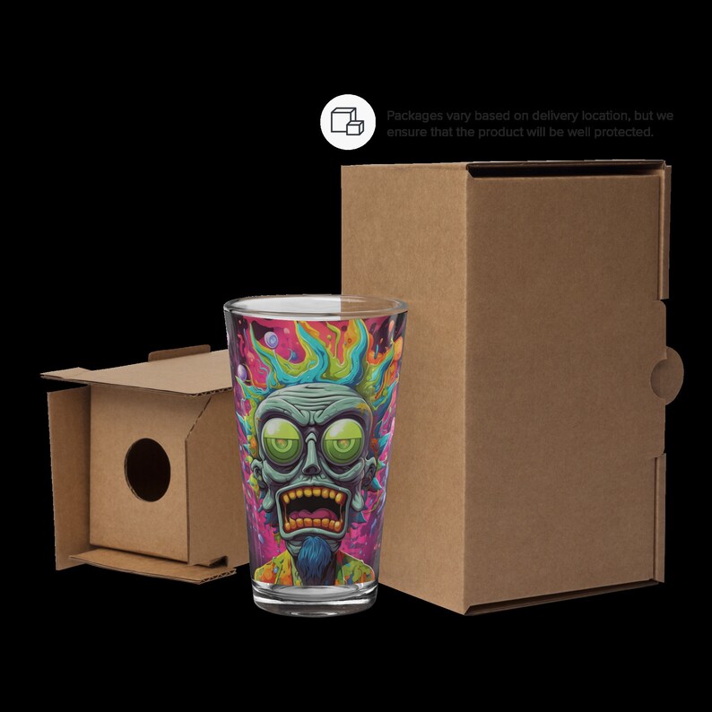 Zombie Rick Glass Cup Rick and Morty Glass Cup - Etsy