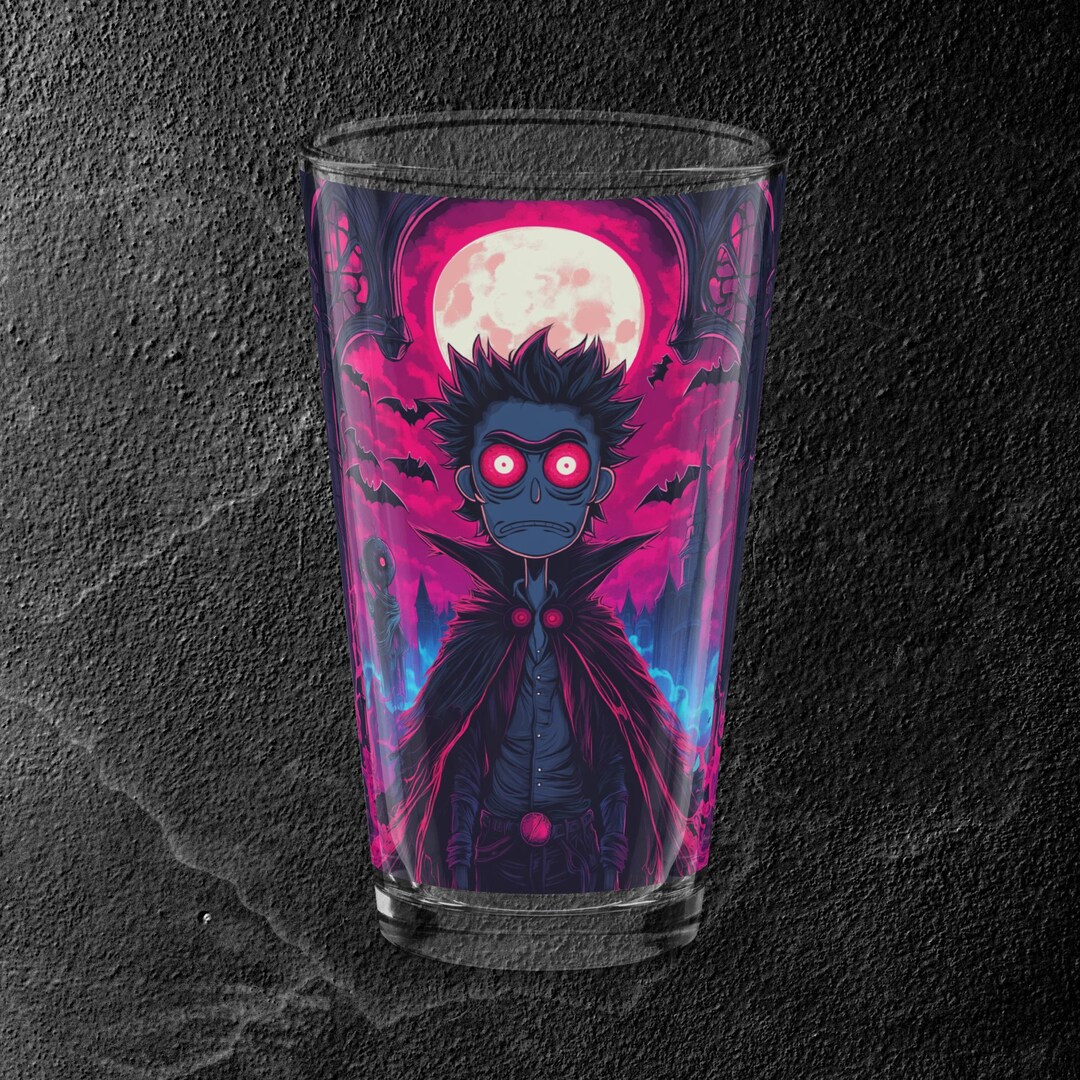 Vampire Rick | Rick and Morty Cups | Glass Cups - Etsy