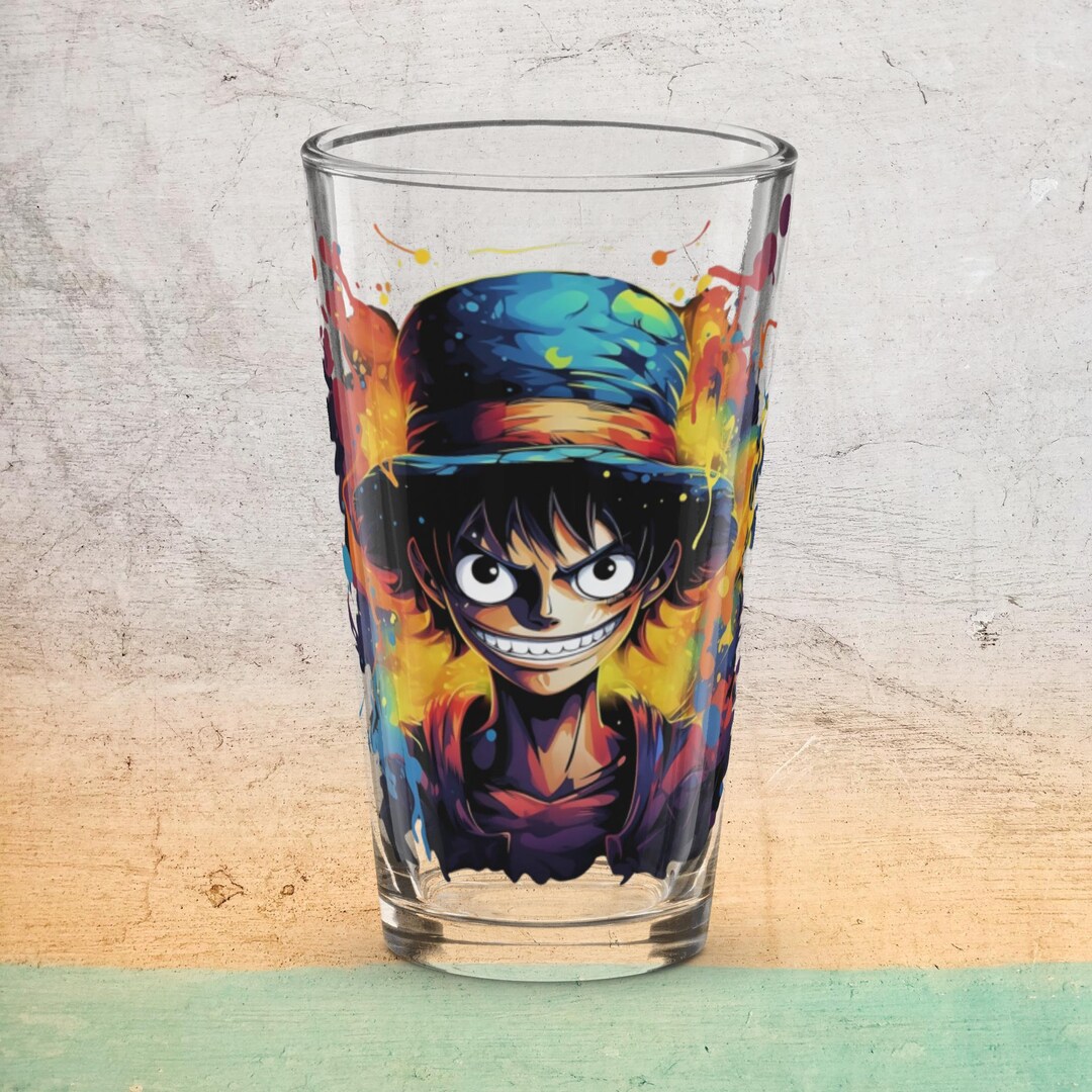 One Piece Luffy Glass Cup One Piece Glass Cup Luffy Cup - Etsy