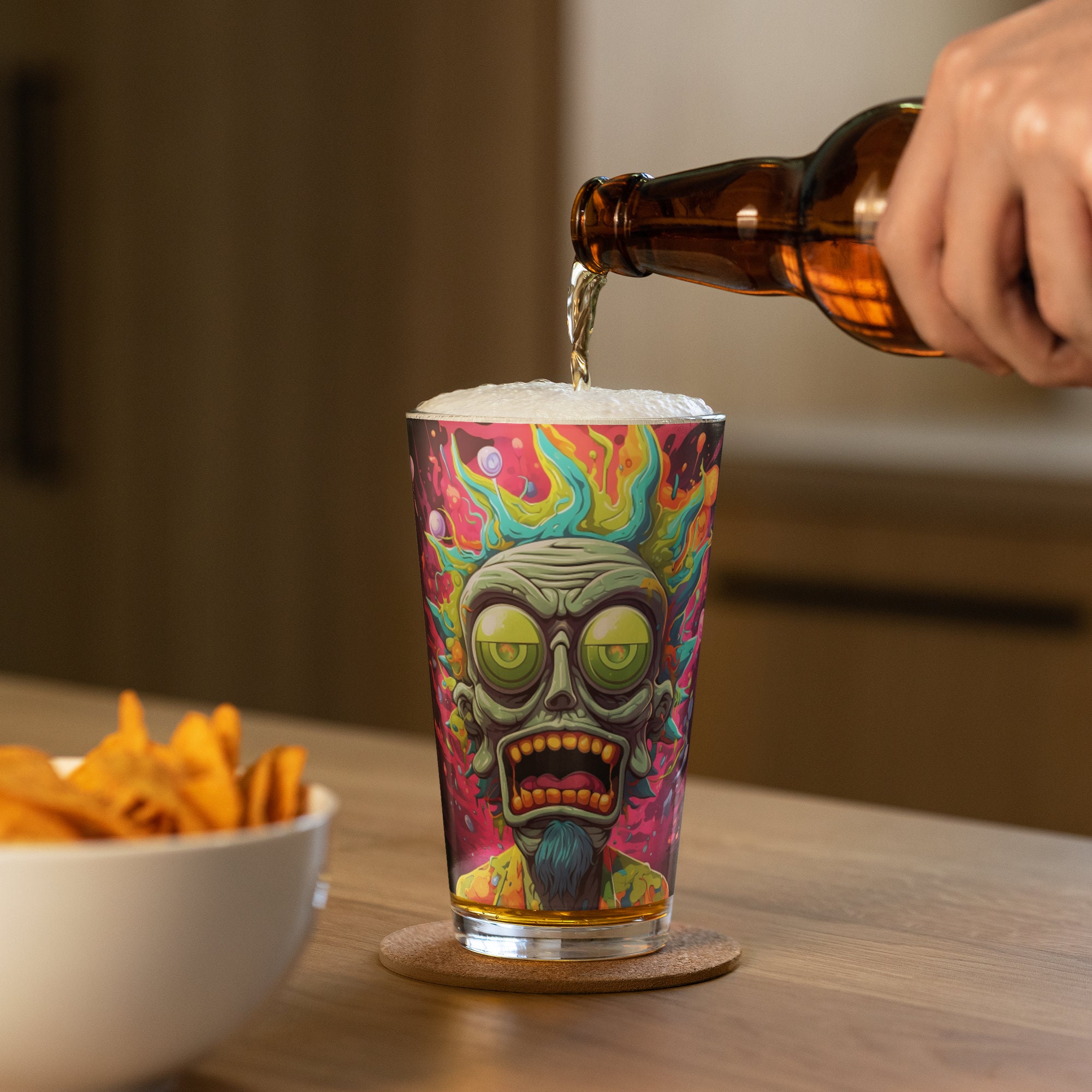 Zombie Rick Glass Cup | Rick and Morty | Glass Cup - Etsy