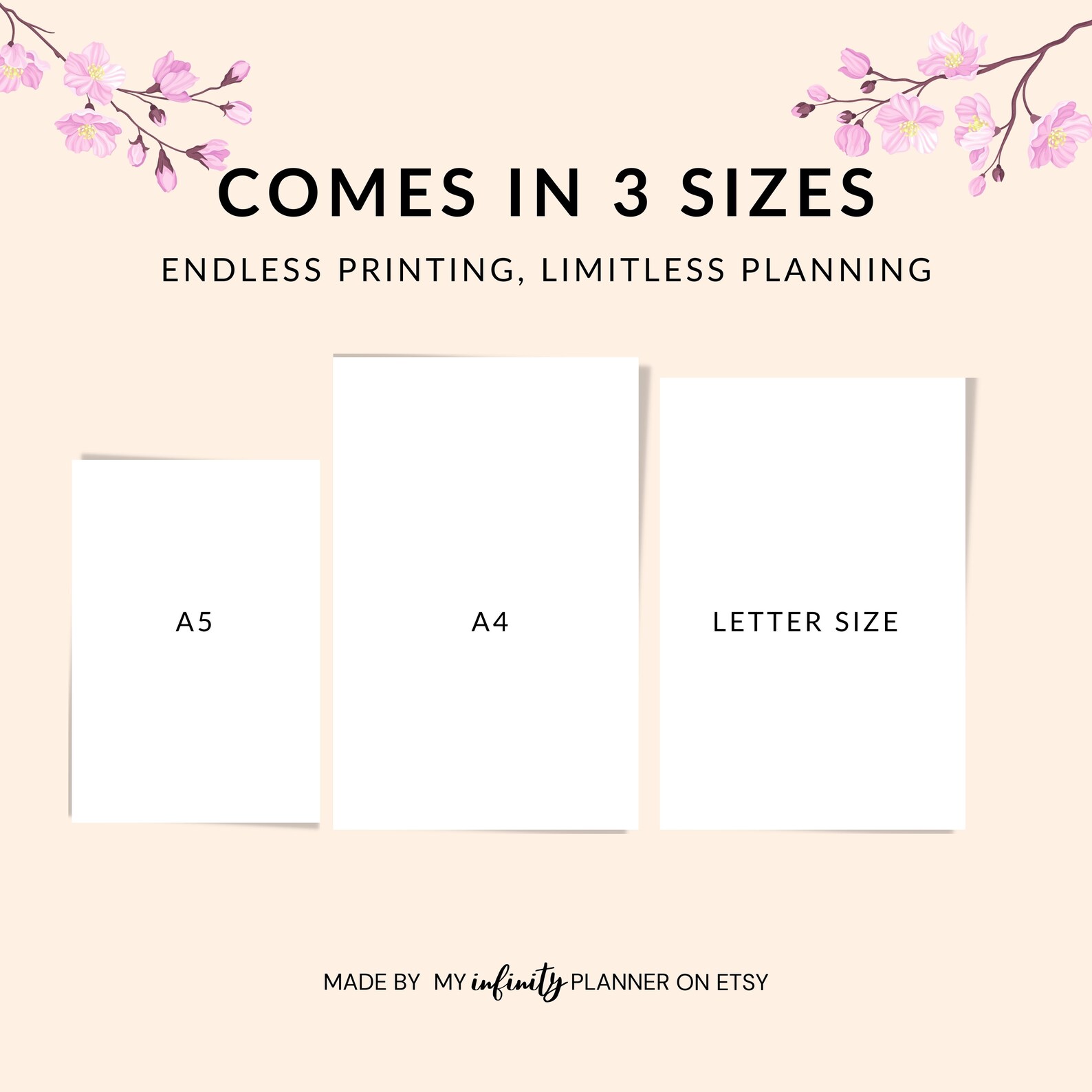 Digital Spring Cherry Blossom Planner, Daily, Weekly, Monthly Planner ...