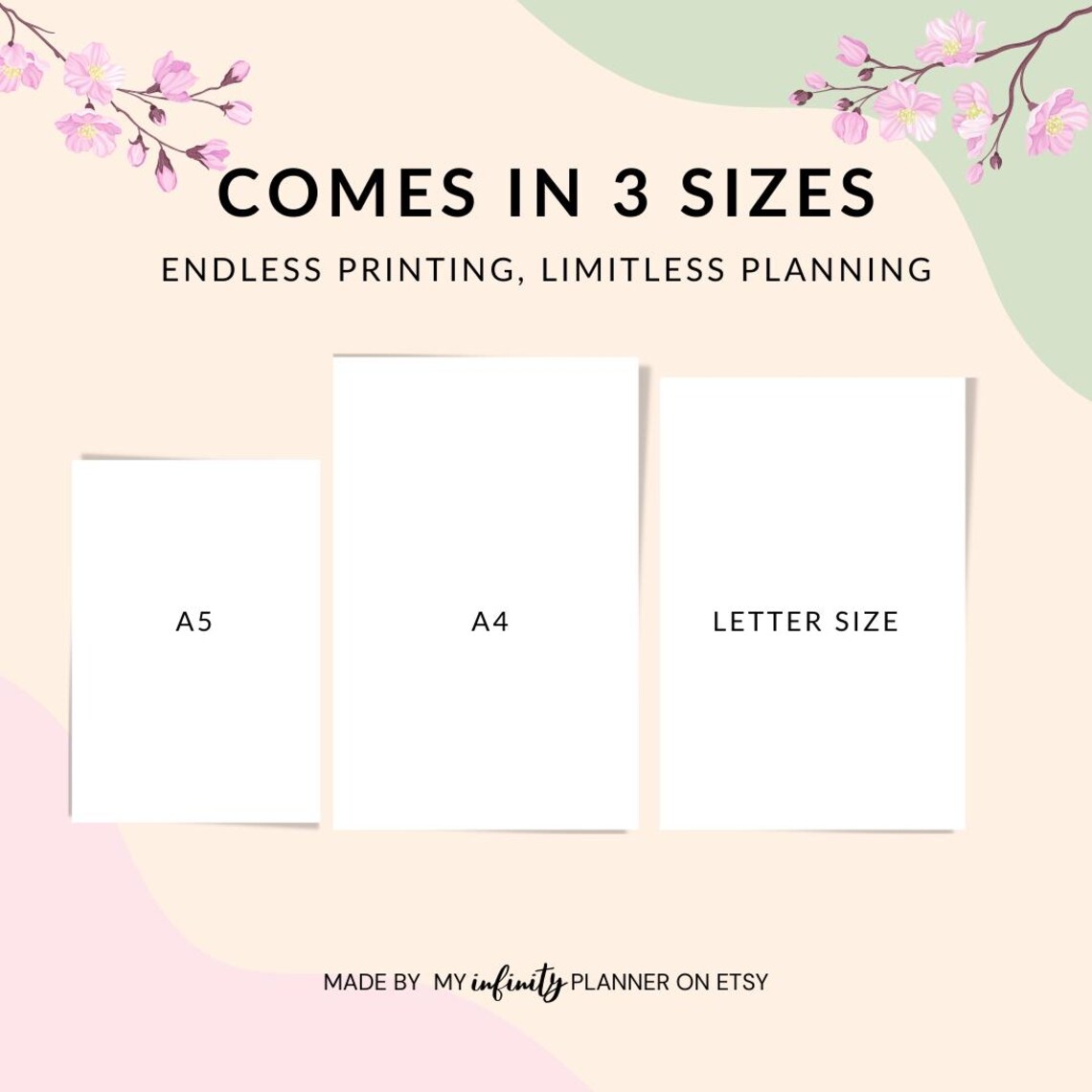 Digital Spring Cherry Blossom Planner, Daily, Weekly, Monthly Planner ...