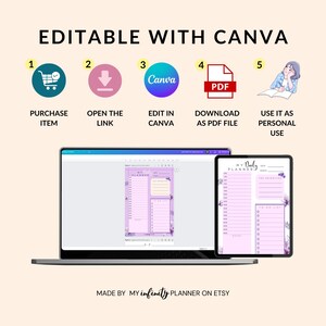 Hourly Daily Printable Violet Planner, Undated Daily to Do List, Hourly ...