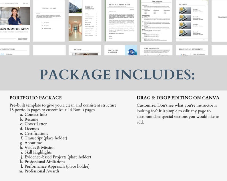 APRN Nursing Portfolio Template, Nursing Professional Portfolio, Nurse ...