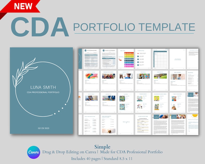 CDA Portfolio Template, CDA Portfolio, Teaching Portfolio, Early ...