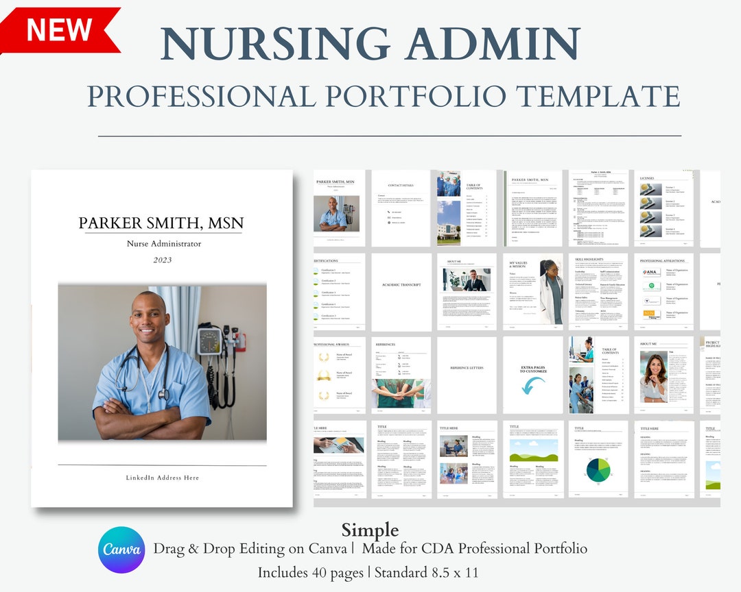 Nursing Portfolio Template, Nursing Professional Portfolio, Nurse Portfolio, Medical Portfolio ...