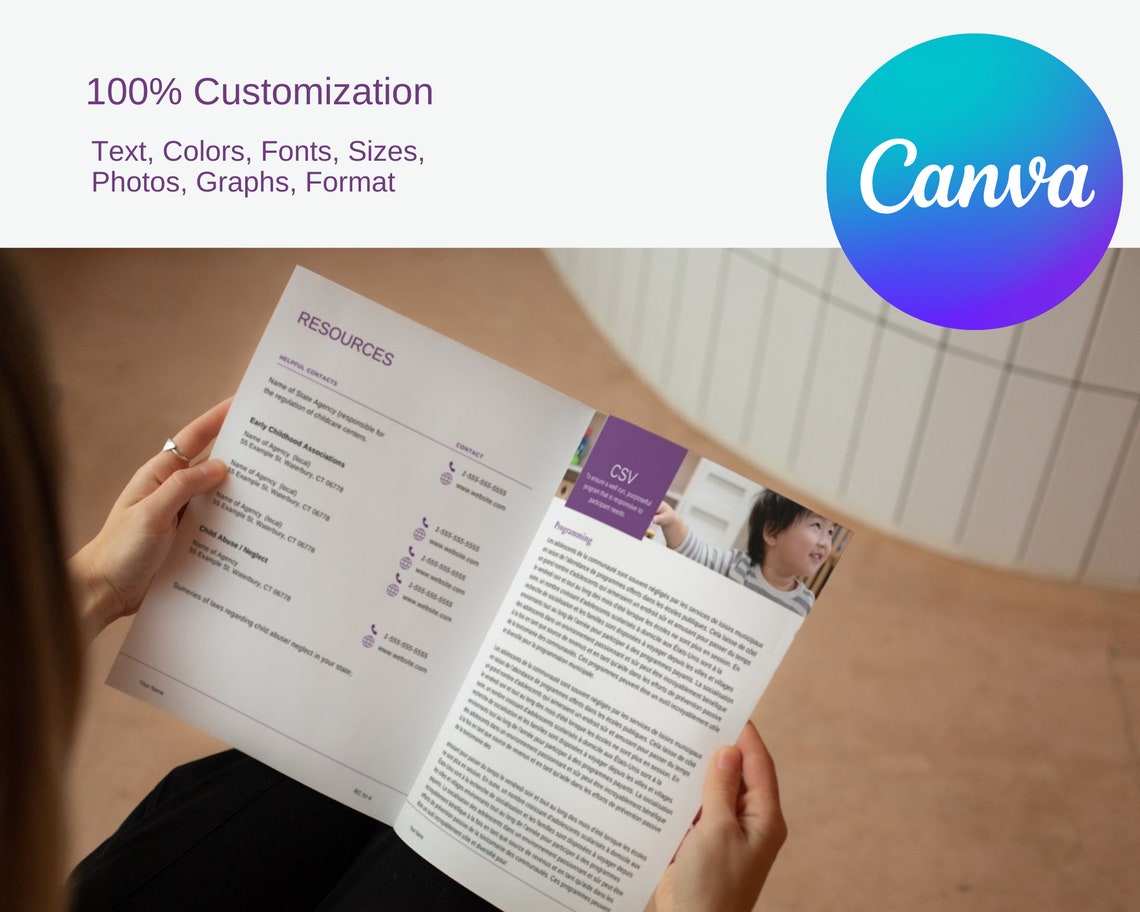 CDA Professional Portfolio Template, Canva Template, Child Development ...