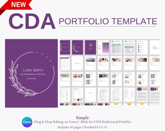 CDA Professional Portfolio Template, Canva Template, Child Development ...