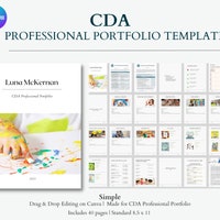 CDA Professional Portfolio Template, Canva Template, Child Development ...