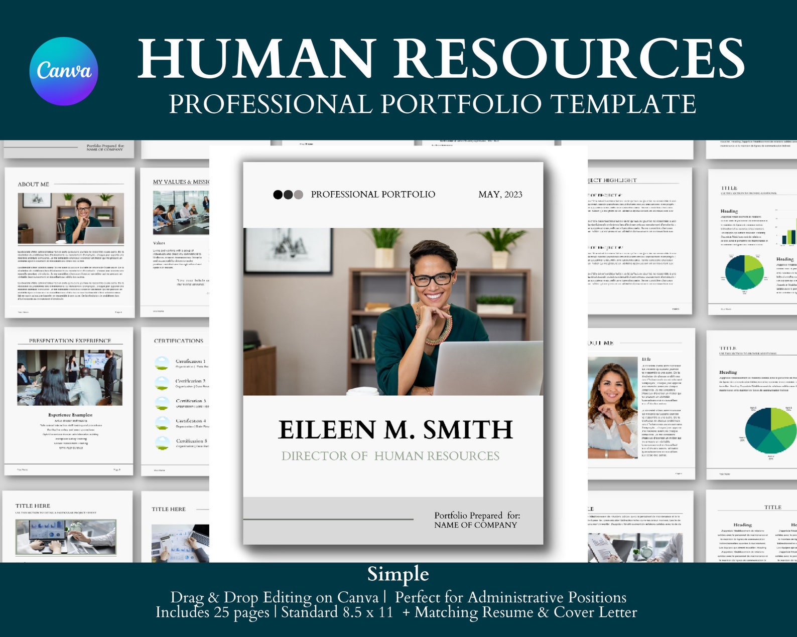 HR Professional Portfolio Template, Human Resources Portfolio, HR ...