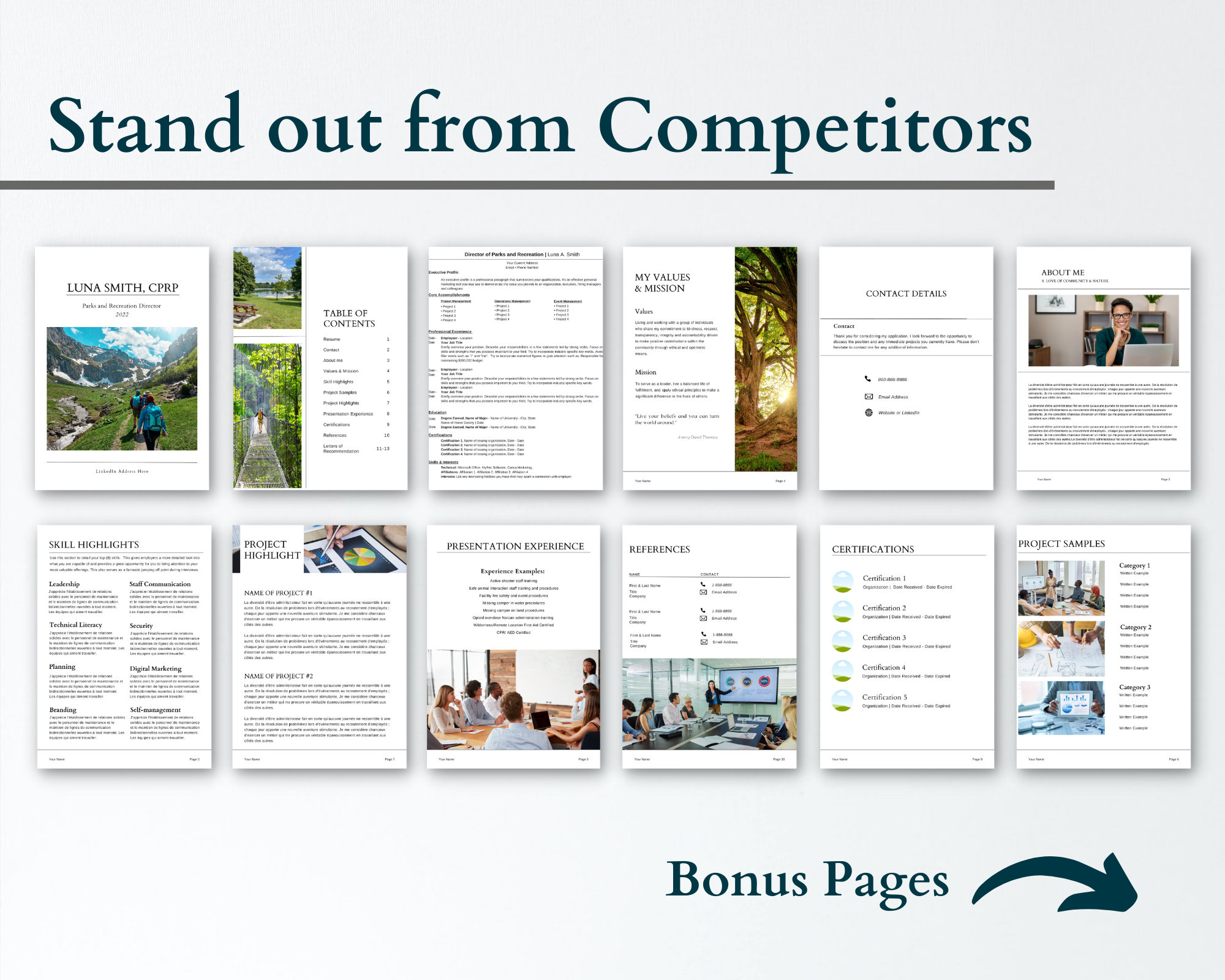 Professional Portfolio Template Canva, Professional Resume and Cover ...