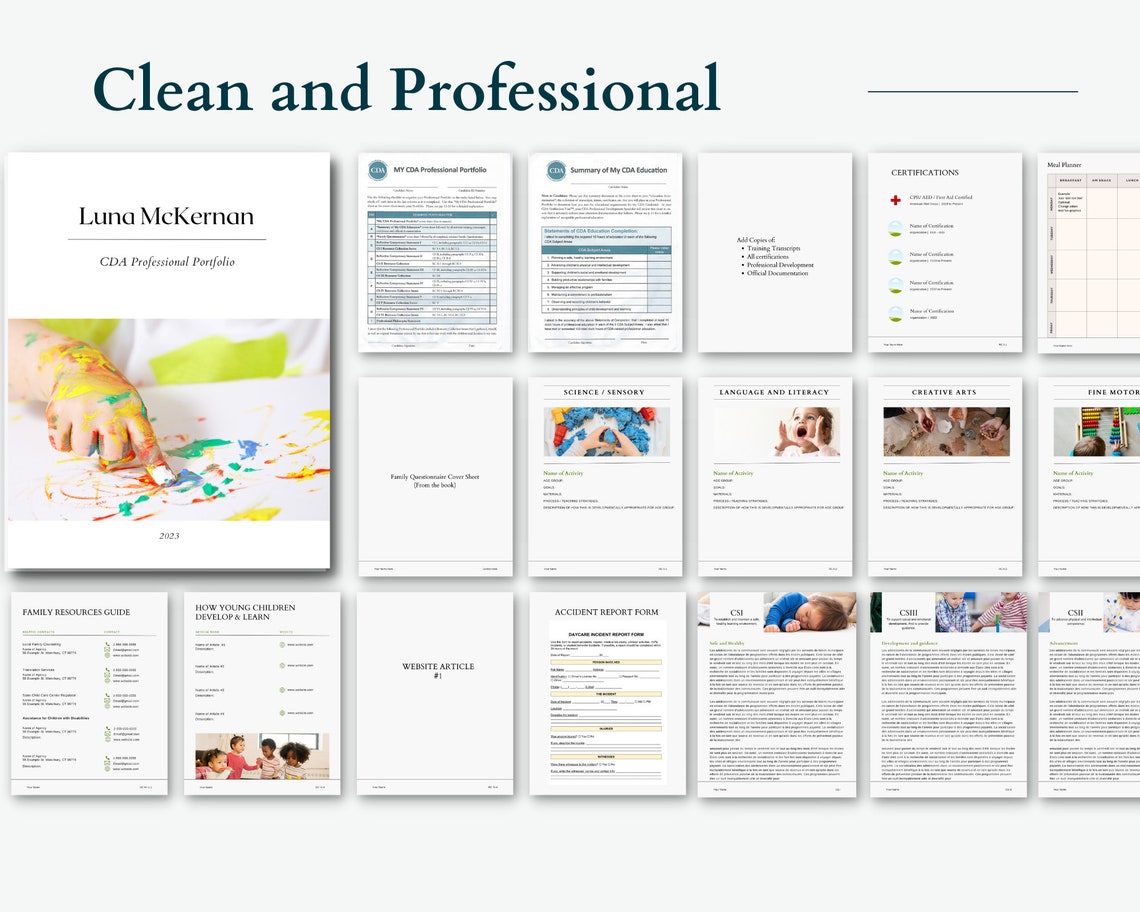 CDA Professional Portfolio Template, Canva Template, Child Development ...