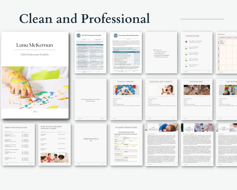 CDA Professional Portfolio Template, Canva Template, Child Development ...