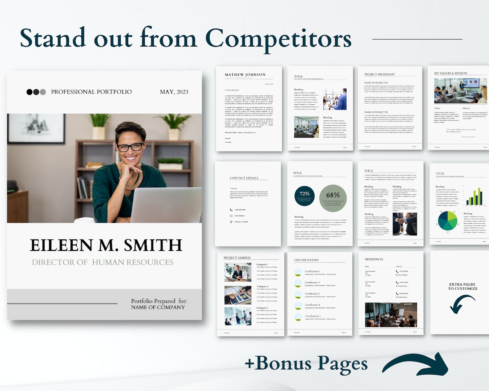 HR Professional Portfolio Template, Human Resources Portfolio, HR ...
