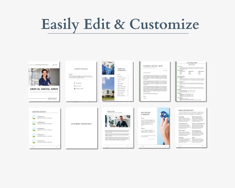 APRN Nursing Portfolio Template, Nursing Professional Portfolio, Nurse ...