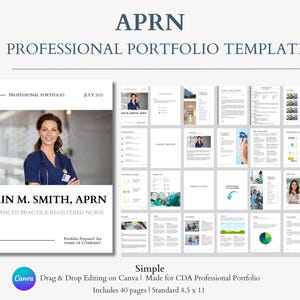 APRN Nursing Portfolio Template, Nursing Professional Portfolio, Nurse ...
