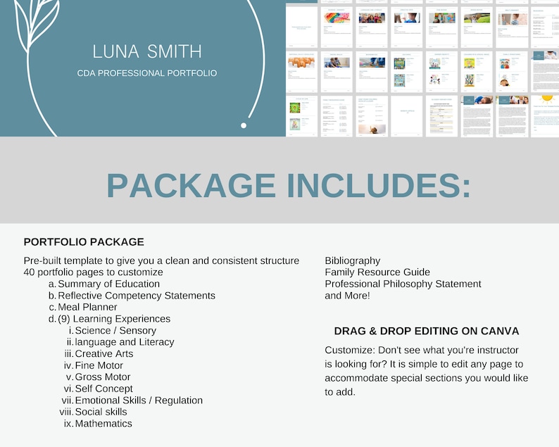 CDA Portfolio Template, CDA Portfolio, Teaching Portfolio, Early ...