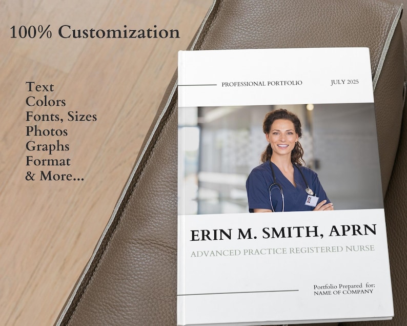 APRN Nursing Portfolio Template, Nursing Professional Portfolio, Nurse ...