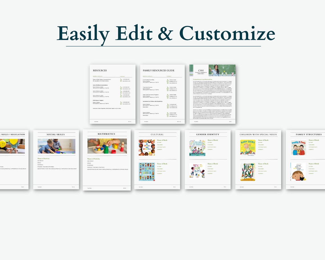 CDA Professional Portfolio Template, Canva Template, Child Development ...