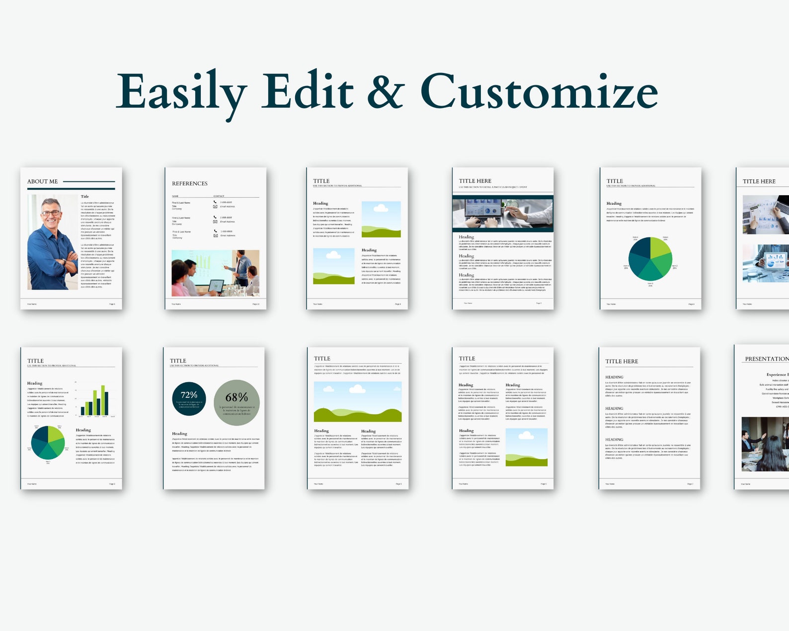 Executive Portfolio Template Canva, Professional Resume and Cover ...