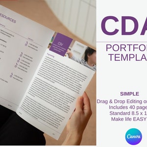 CDA Professional Portfolio Template, Canva Template, Child Development ...
