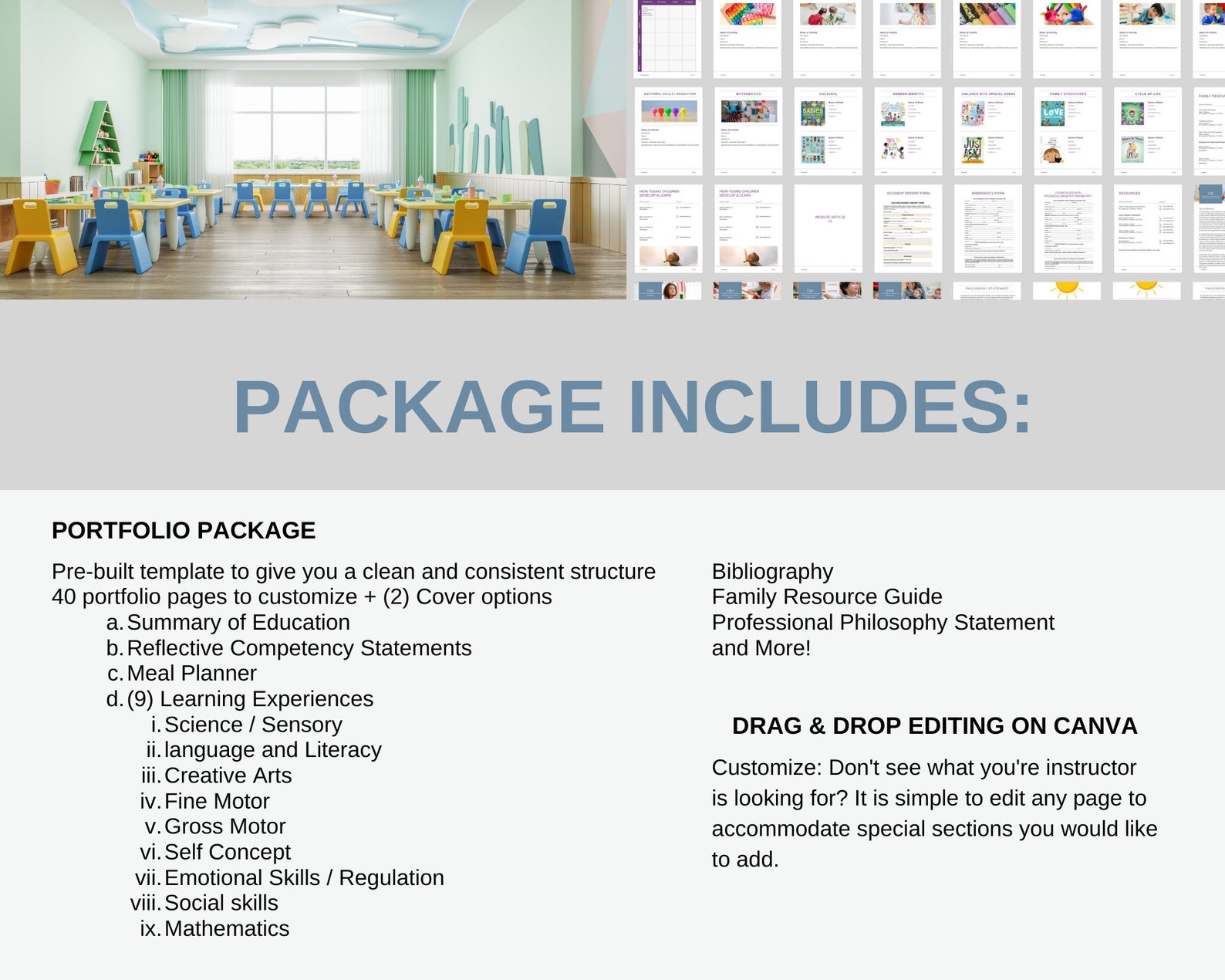 CDA Professional Portfolio Template, Canva Template, Child Development ...