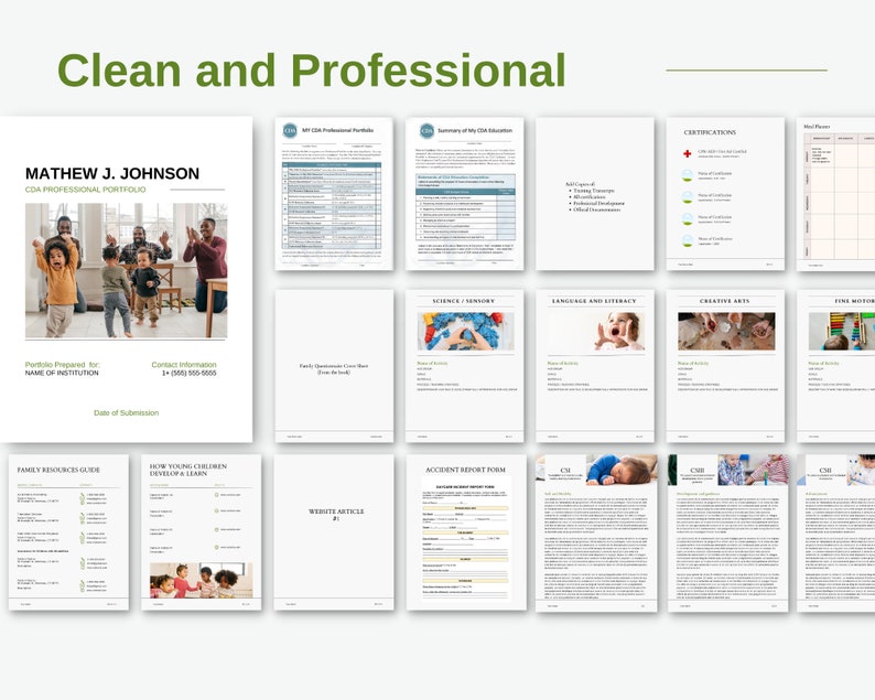 CDA Professional Portfolio Template, Canva Portfolio Template ...