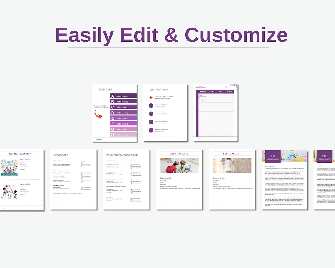 CDA Professional Portfolio Template, Canva Template, Child Development ...