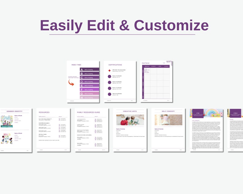 CDA Professional Portfolio Template, Canva Template, Child Development ...