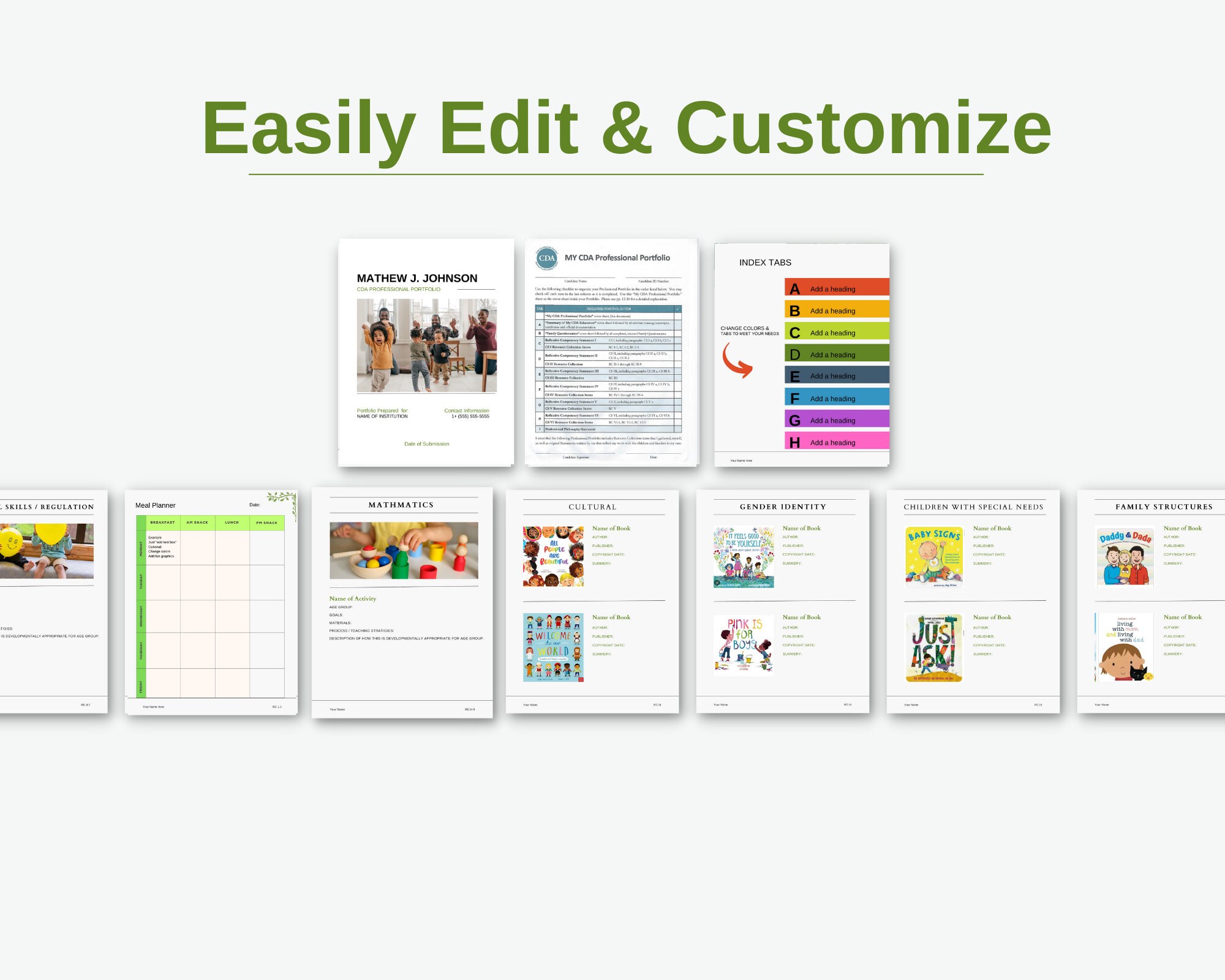 CDA Professional Portfolio Template, Canva Portfolio Template ...
