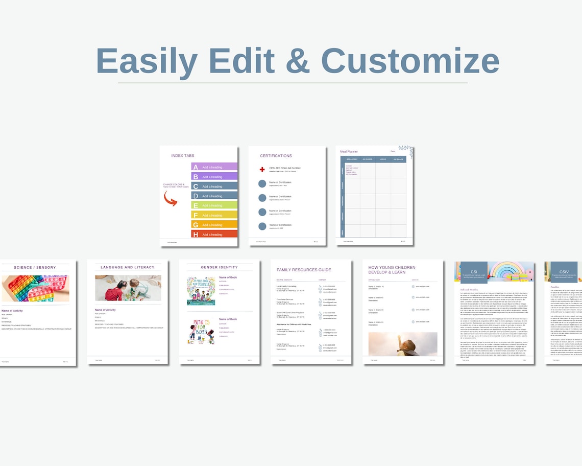 CDA Professional Portfolio Template, Canva Template, Child Development ...