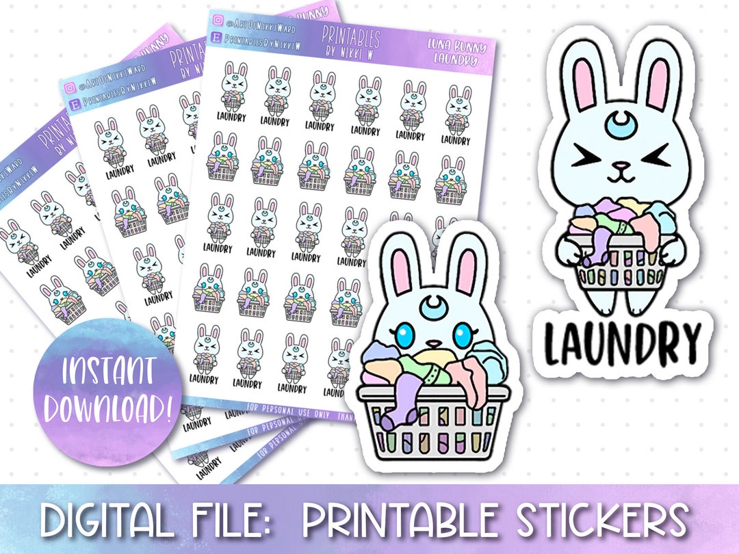 Printable Planner Stickers, Laundry, Cricut, Silhouette, Cut Files ...