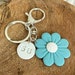 Personalised Name Aqua Flower Keychain Handmade Polymer Clay Keychain y ...