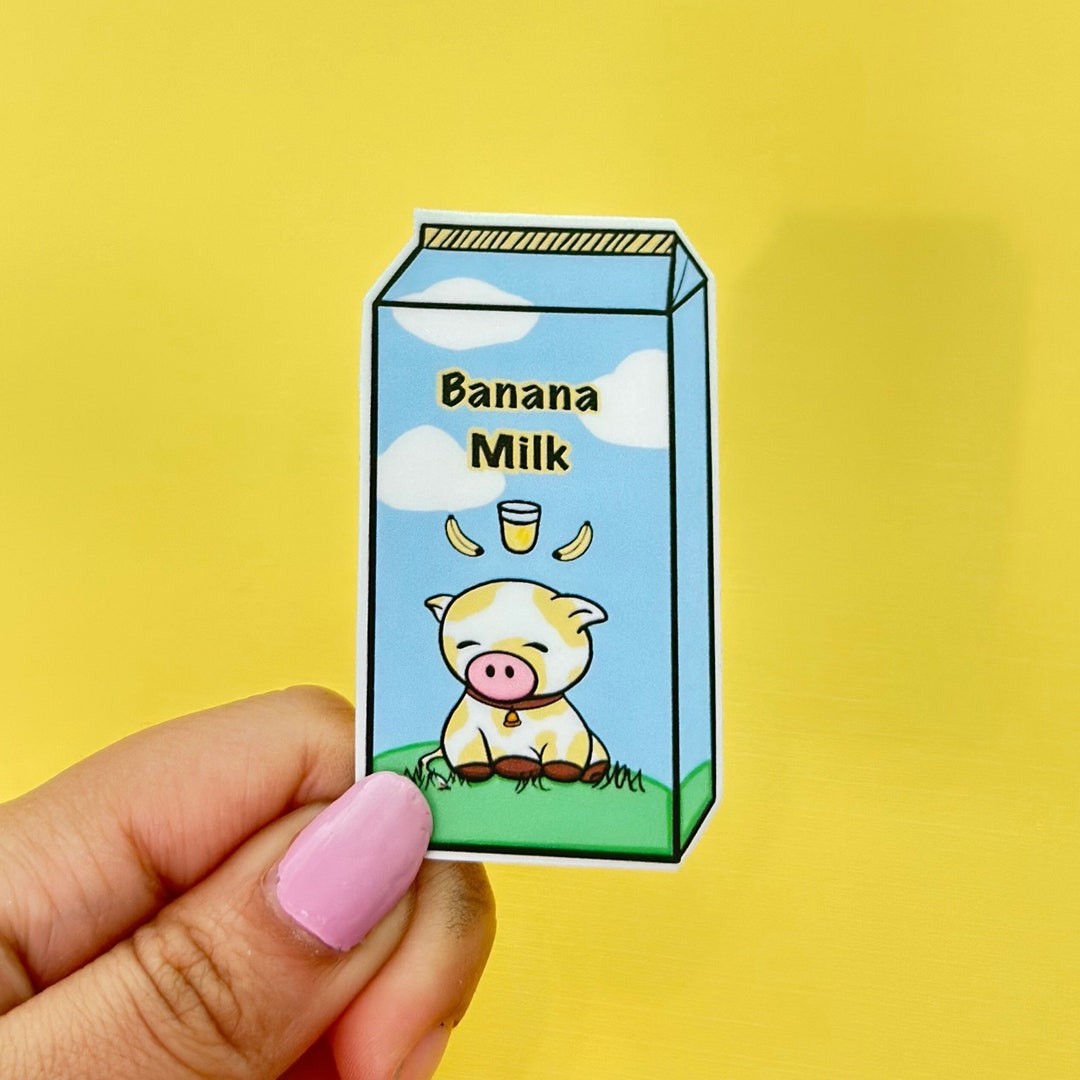 Banana Cow Milk Carton Sticker Waterproof Die Cut High Quality - Etsy