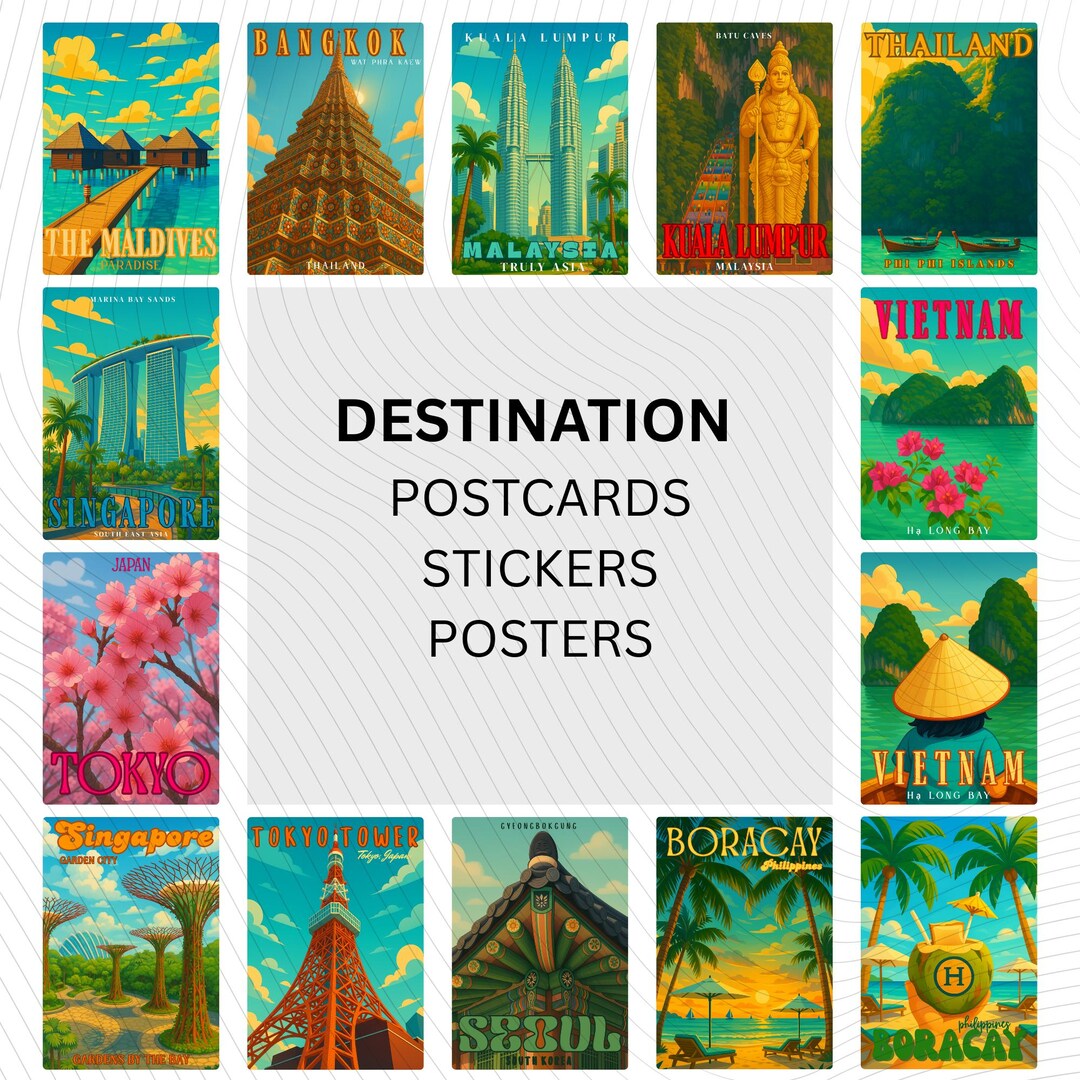 Wanderlust-inspired Animated Travel Posters, Postcards & Stickers ...