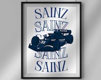Carlos Sainz F1 Posters | Digital Download | Williams Formula 1 Wall ...