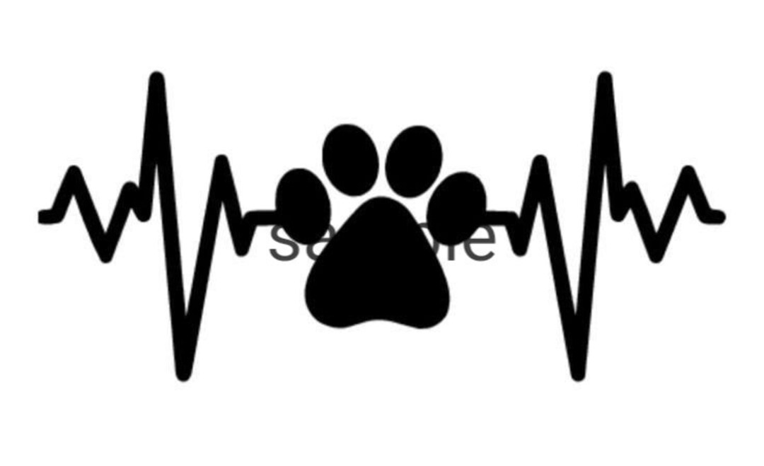 Paw Print Heartbeat Svg, Jpg, Dxf and Png - Etsy