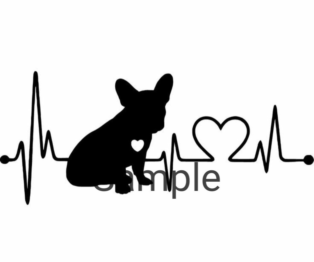 French Bulldog Heartbeat Svg, Jpg, Dxf and Png - Etsy