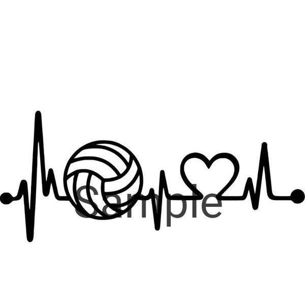 Volleyball Heartbeat Png - Etsy