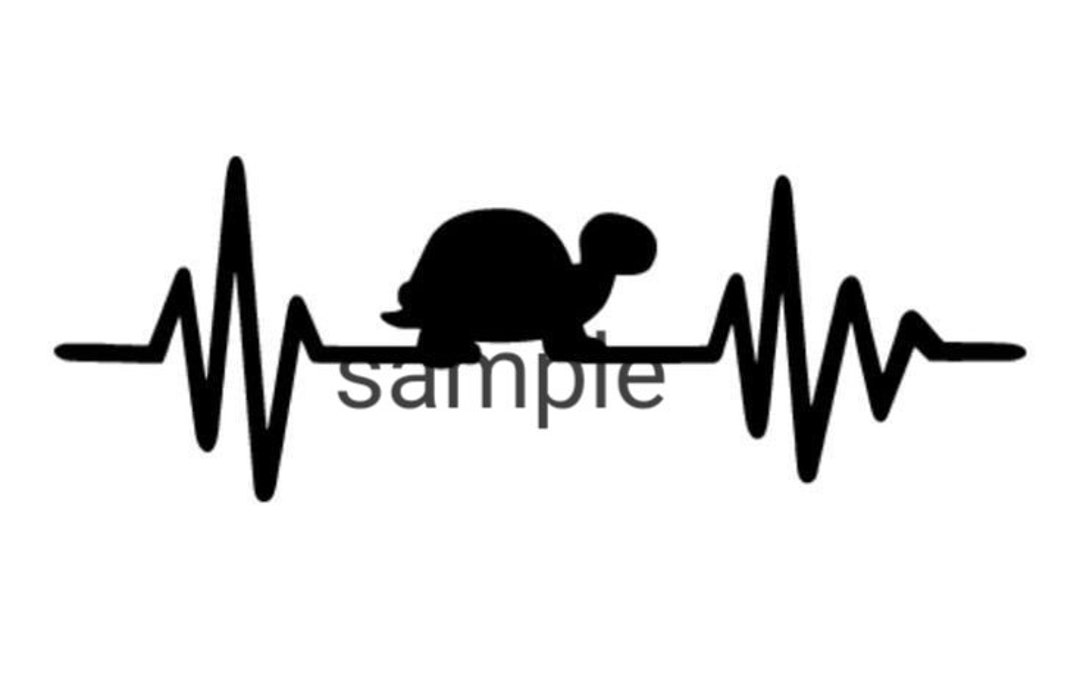 Turtle Heartbeat Svg, Jpg, Dxf and Png - Etsy