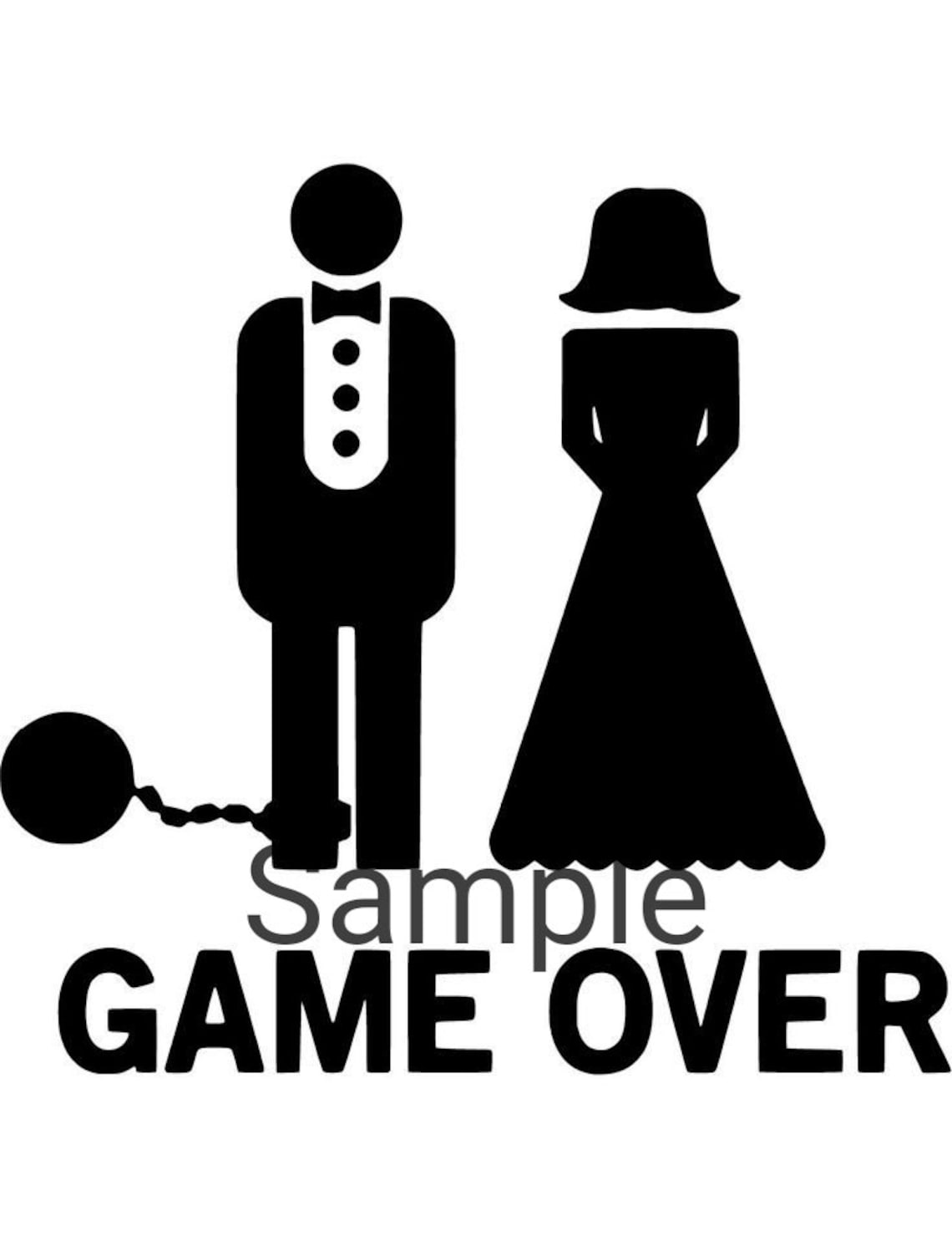 Game Over, Marriage, Funny, Svg, Jpg, Dxf and Png - Etsy
